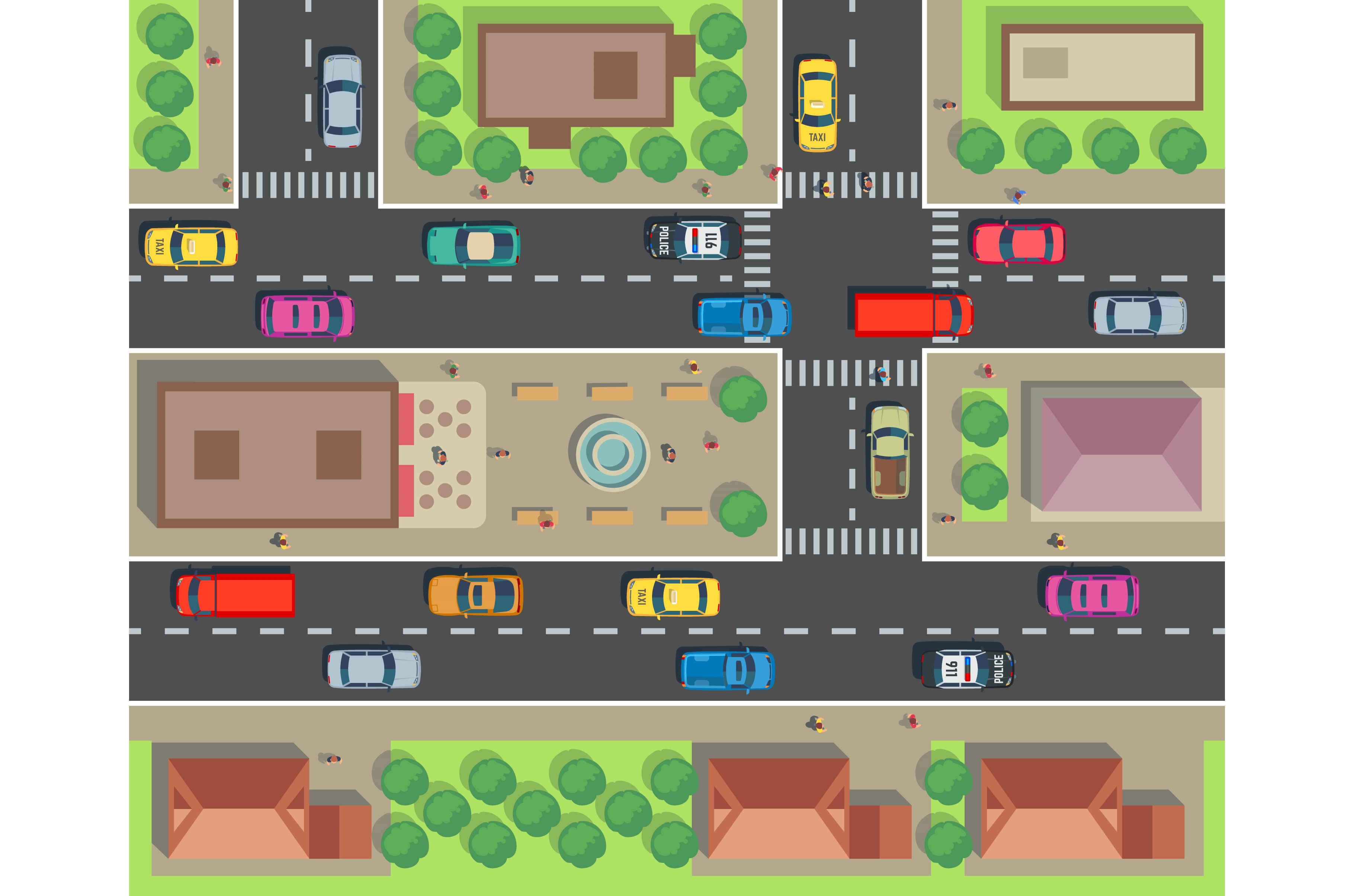 City top view. Building and street, a Background Graphic by Valerie Bodnar