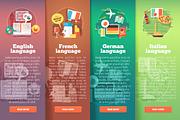 Foreign language education banners, an Education Illustration by painterr