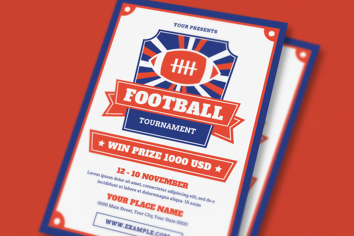 Football Flyer Set, a Flyer Template by graphicook | Creative Market