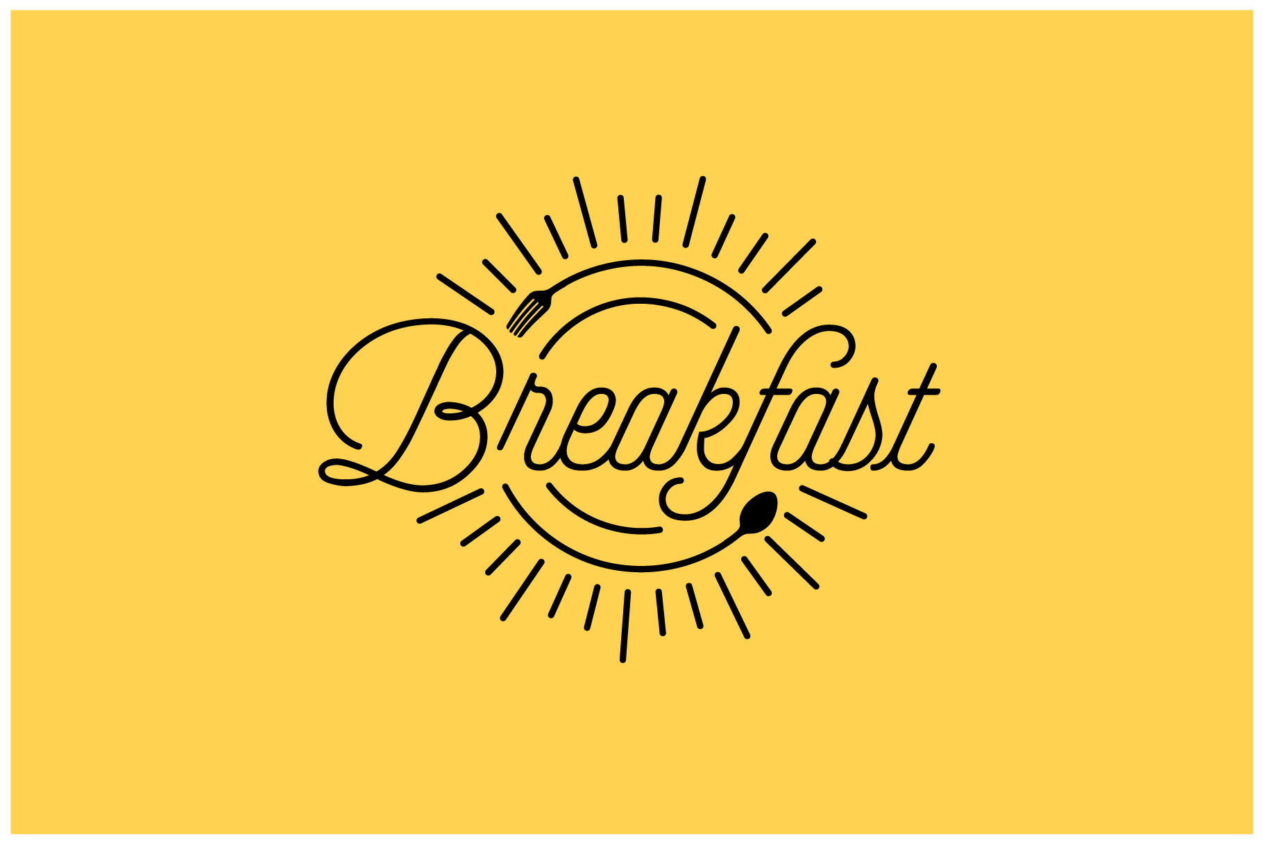 Sunrise spoon fork Breakfast logo, a Branding & Logo Template by Enola99d