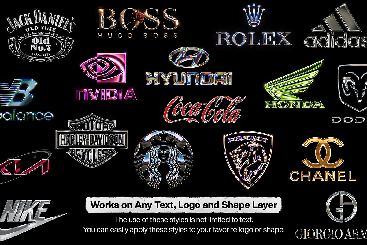 Chrome Text Effects Bundle 02, a Layer Style Add-On by Hyperpix Productions