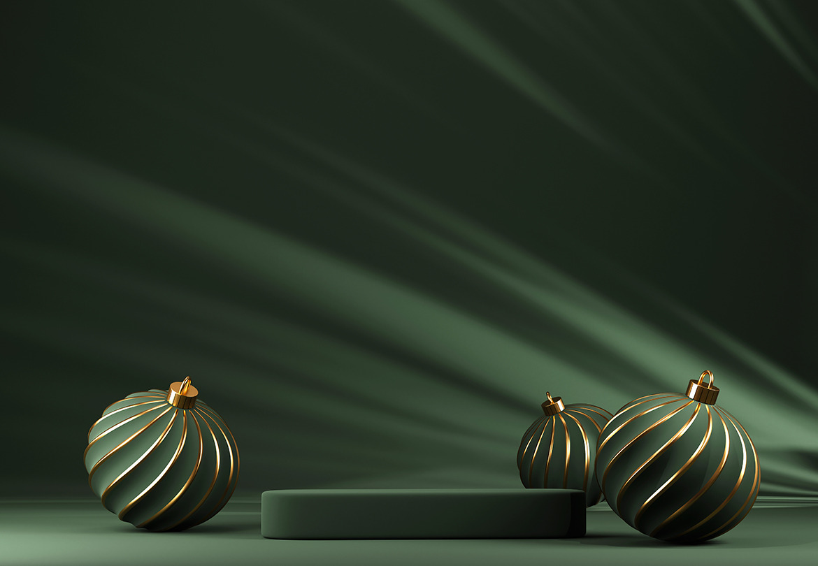 3D Christmas background with podium, a Background Graphic by Oksana Kumer