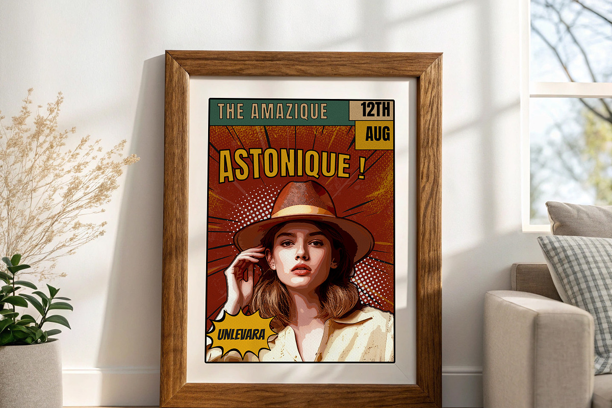 Comic Portrait Photo Effect Template