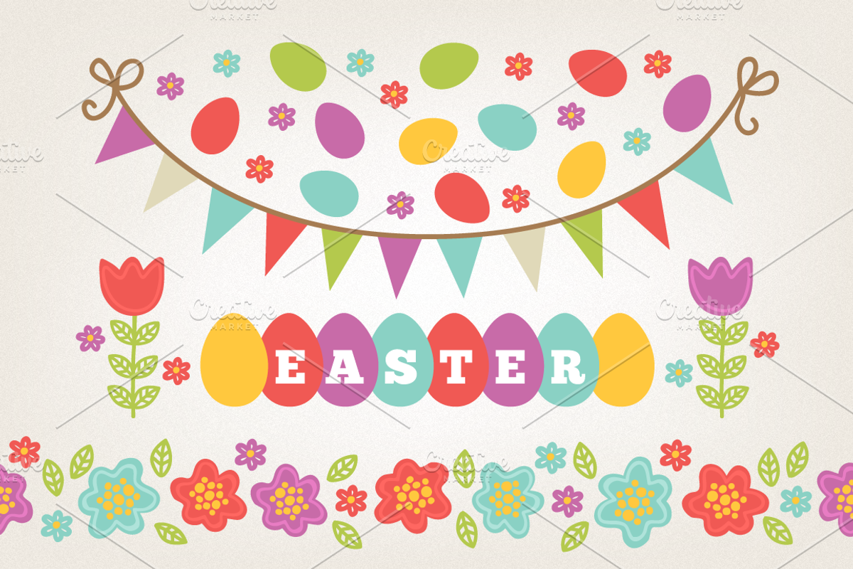 Easter Wreaths and Patterns, a Pattern Graphic by miumiu