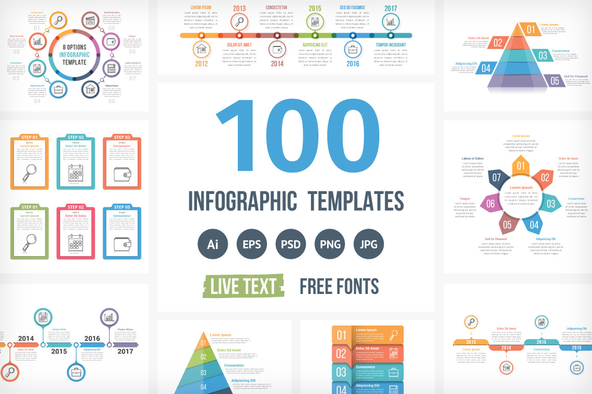 100 Infographic Templates, a Marketing Template by PixMarket