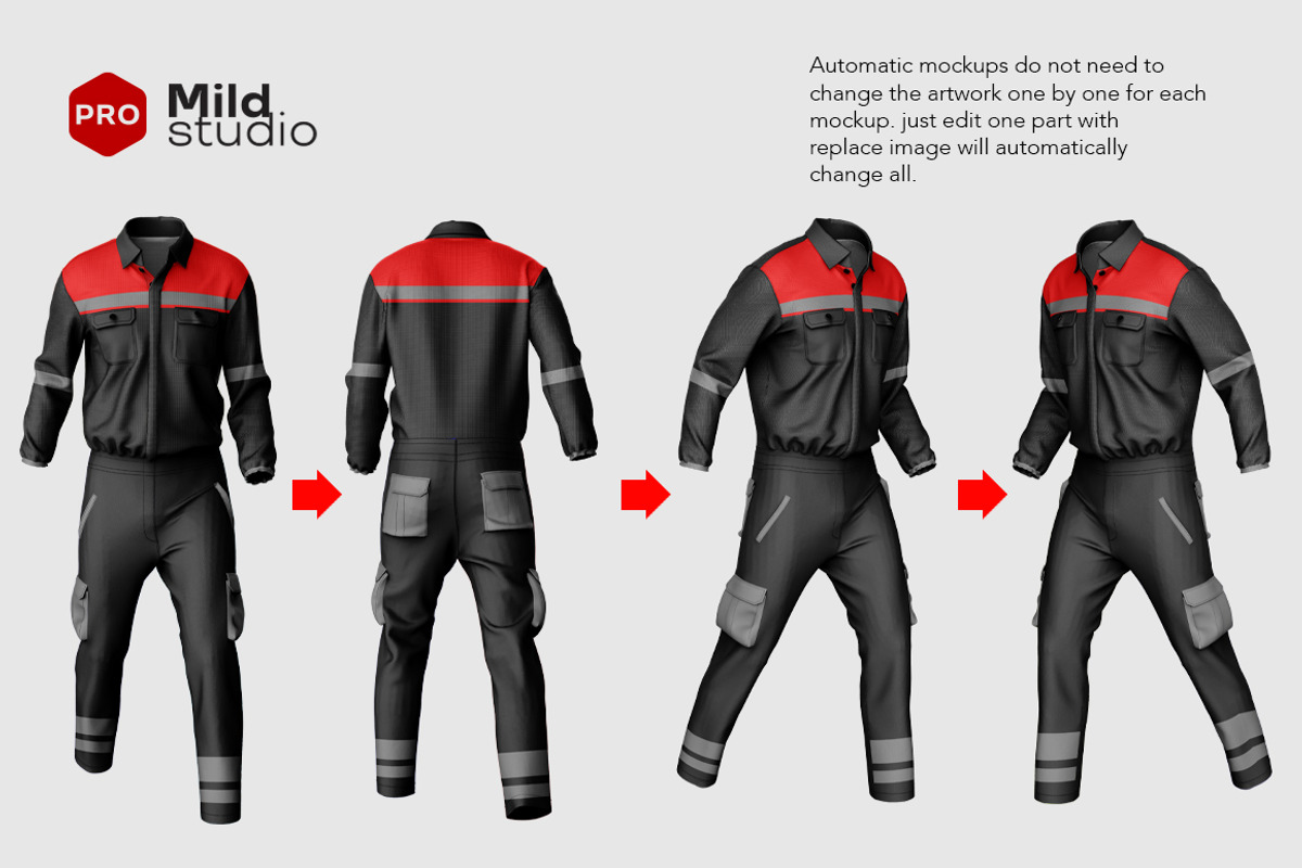 Worker Uniform With Pose Mockup, a Shirt Mockup by Mildstudio ...