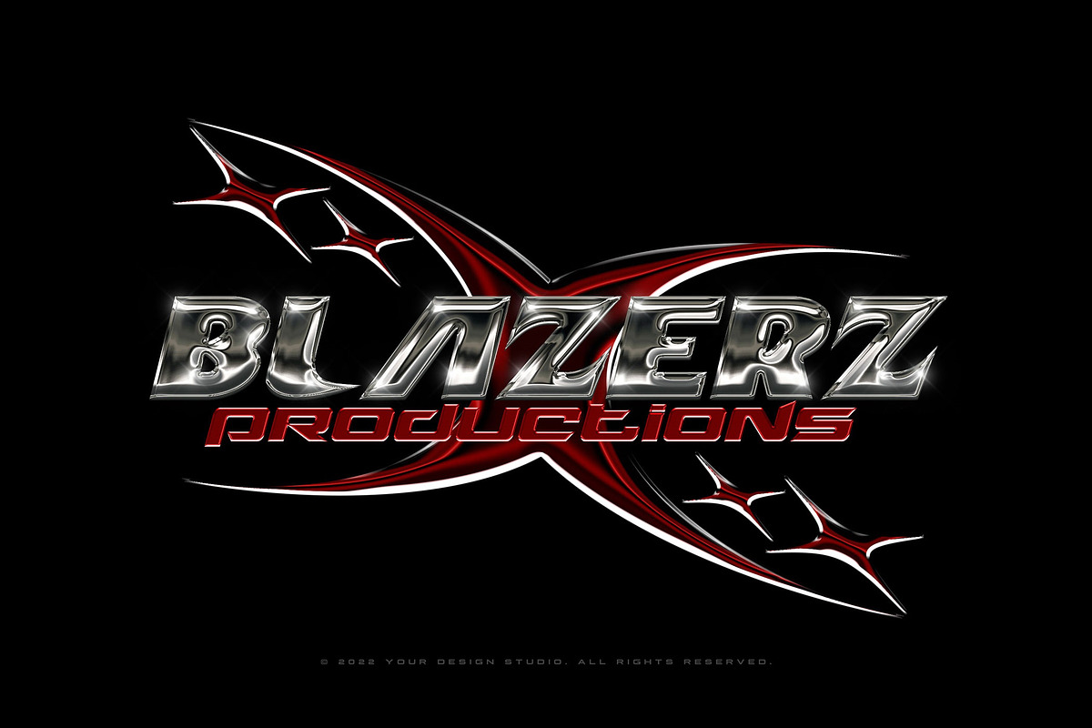 Y2K Chrome Text Effects, a Layer Style Add-On by Hyperpix Productions