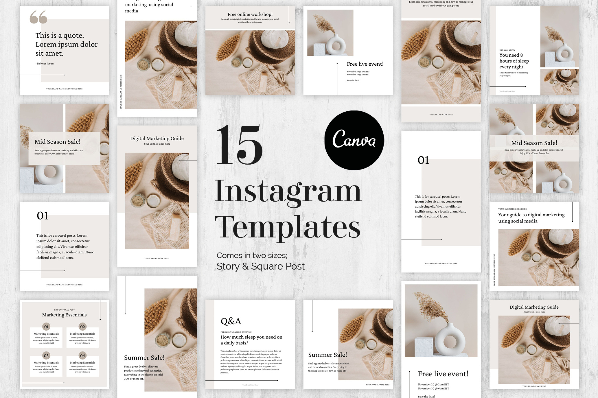 15 Instagram Templates for Canva, a Social Media Template by ...