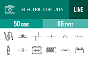 50 Electric Circuits Line Icons, an Icon by IconBunny | Creative Market