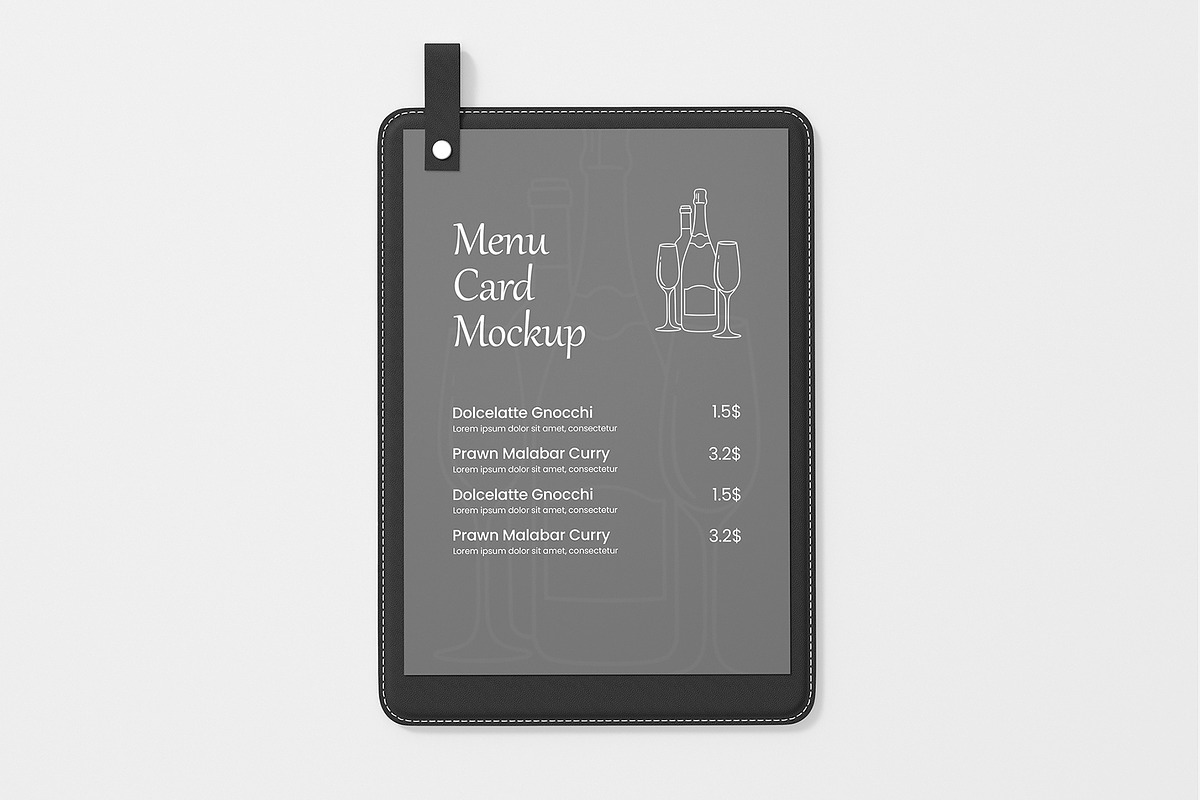 Leather Menu Card Mockup