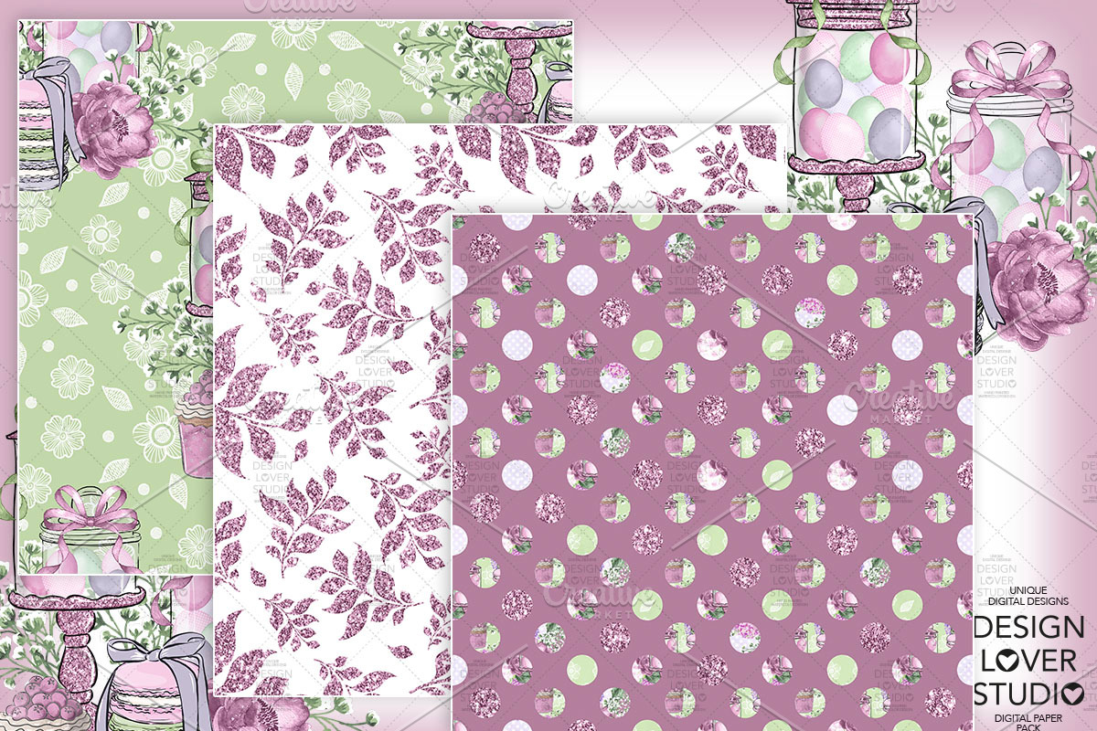 Happy Easter digital paper pack, a Pattern Graphic by designloverstudio