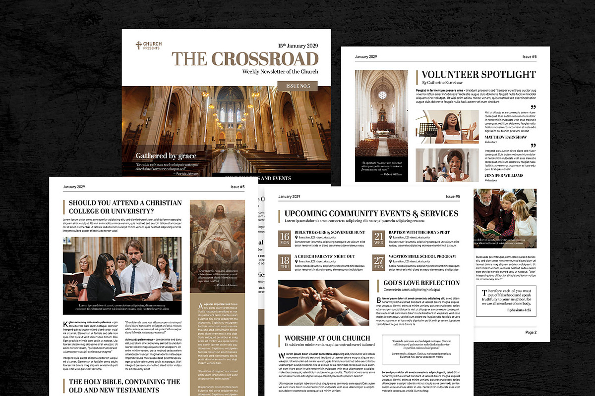 Church Newsletter Template, a Flyer Template by BrandPacks