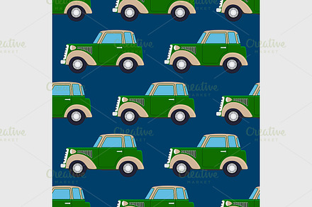 Seamless vector pattern with cars, a Decorative Illustration by ...