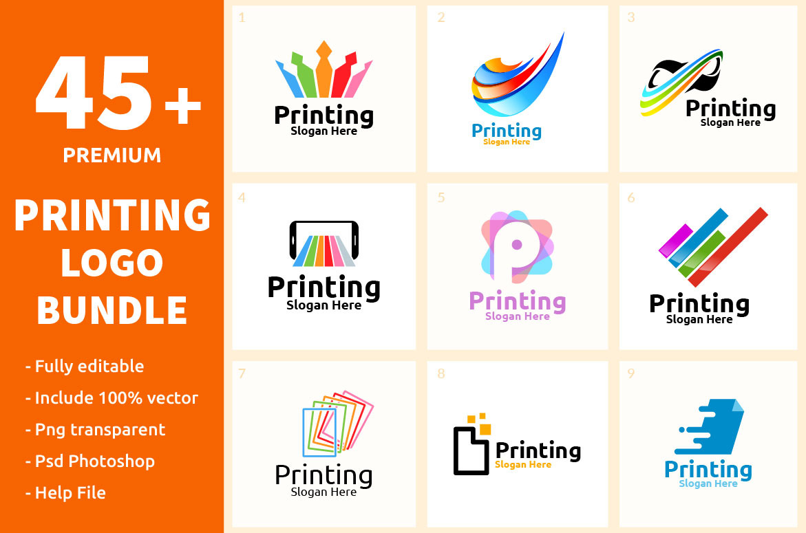 45+ Printing Logo Bundle | Branding & Logo Templates ~ Creative Market
