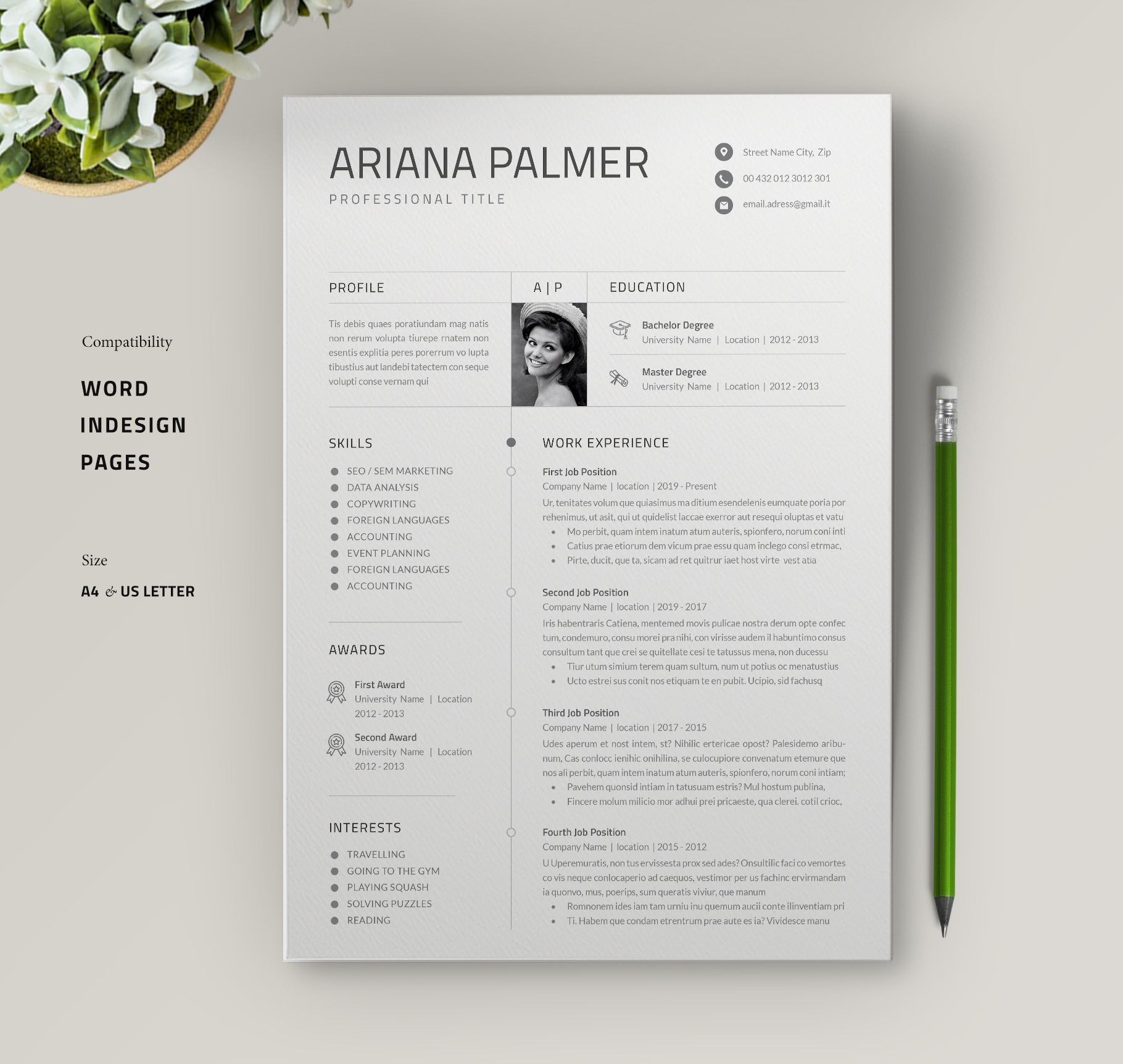 Word Resume / Cv, a Resume Template by Estartshop