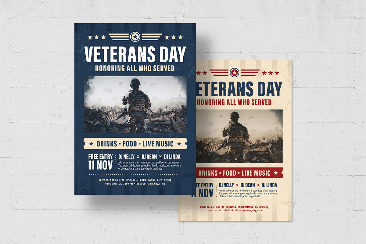 Veterans Day Flyer Template, a Flyer Template by BrandPacks