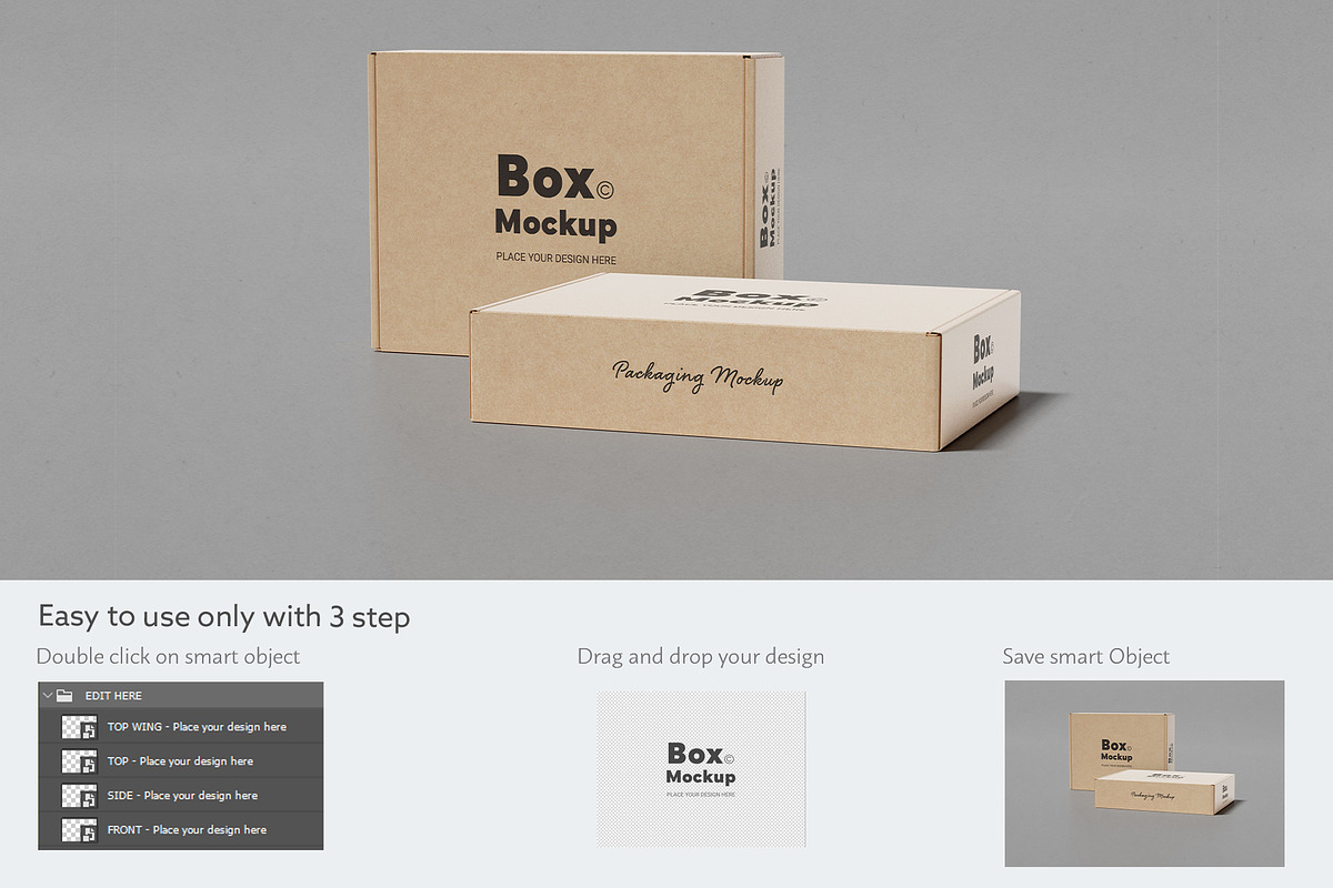 Box Mockup or Mailing Box Mockup, a Packaging Mockup by Eka Restu D. Putra