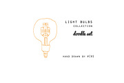 Light Bulbs Doodle Set, a Technology Illustration by WINS Doodle shop