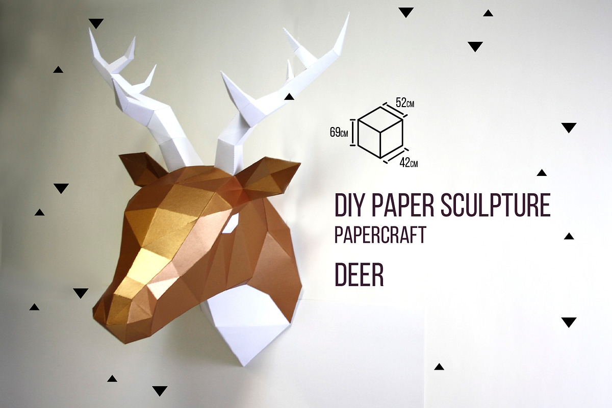 DIY Deer sculpture - 3d papercrafts, a Templates & Theme by Andrew_Derr