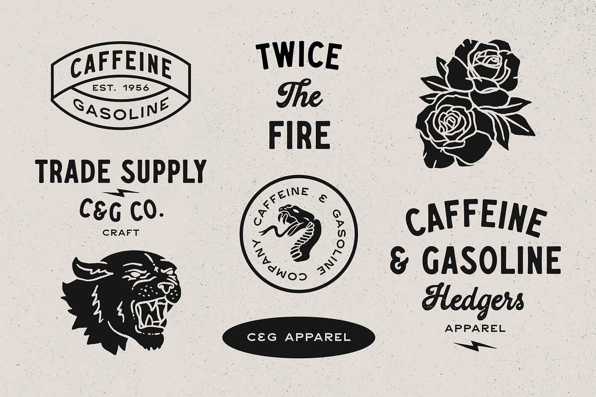 Caffeine & Gasoline Fonts + Extras, a Script Font by Davide Bassu