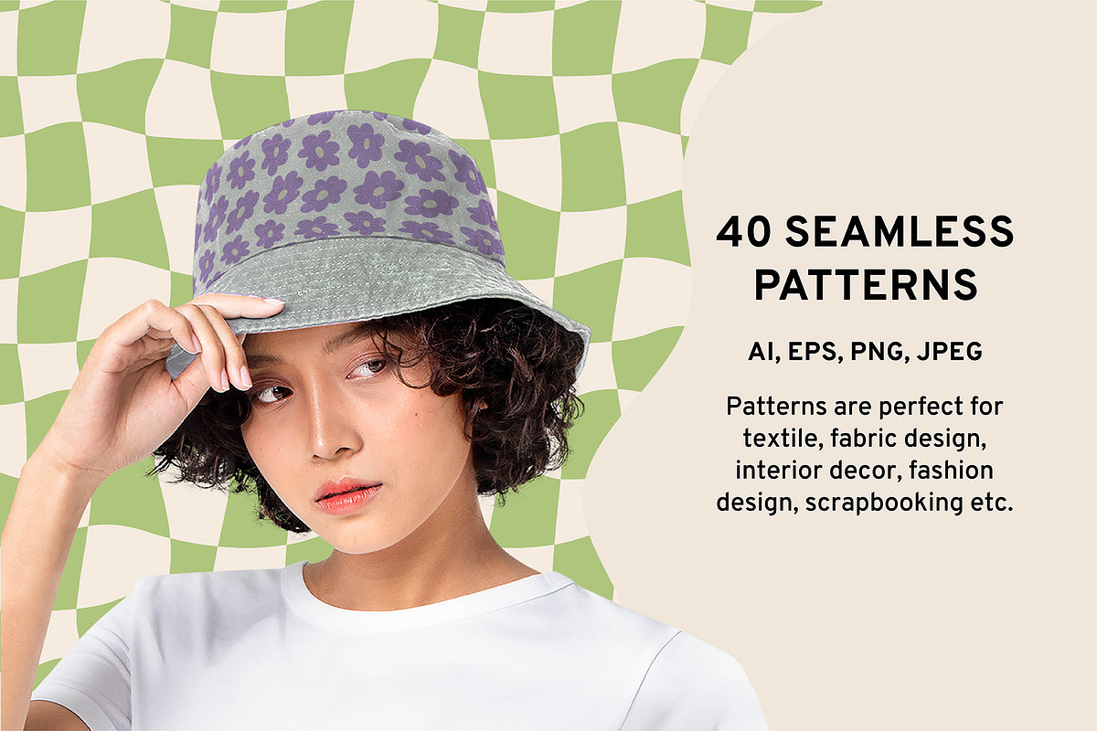 Y2K Wavy Patterns collection, a Pattern Graphic by Felizabeth Design