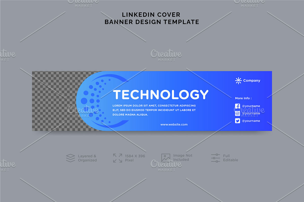 6 Technology Linkedin Banner | Creative Market