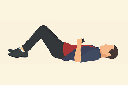 Man Lying on Back, an Illustration by Ellegant Media