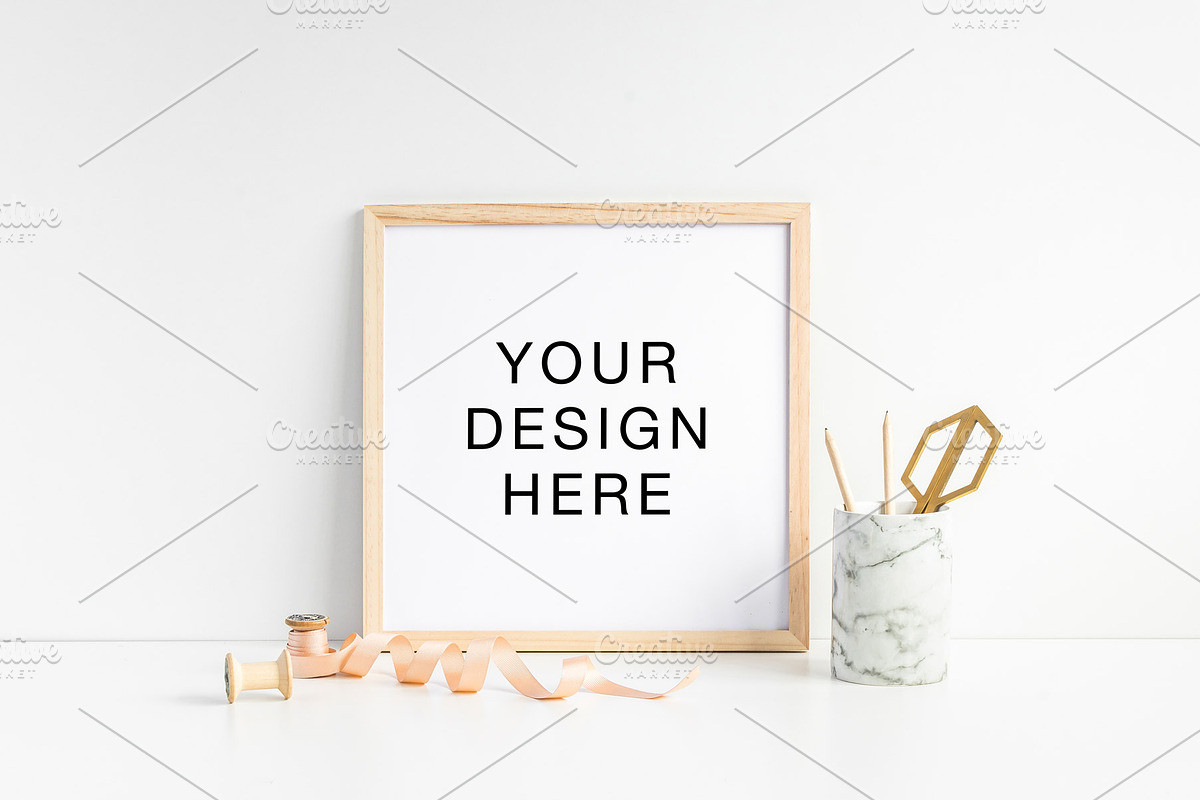 Square Frame Mockup 30x30 PSD JPG, a Print Template by Salt Color Studio