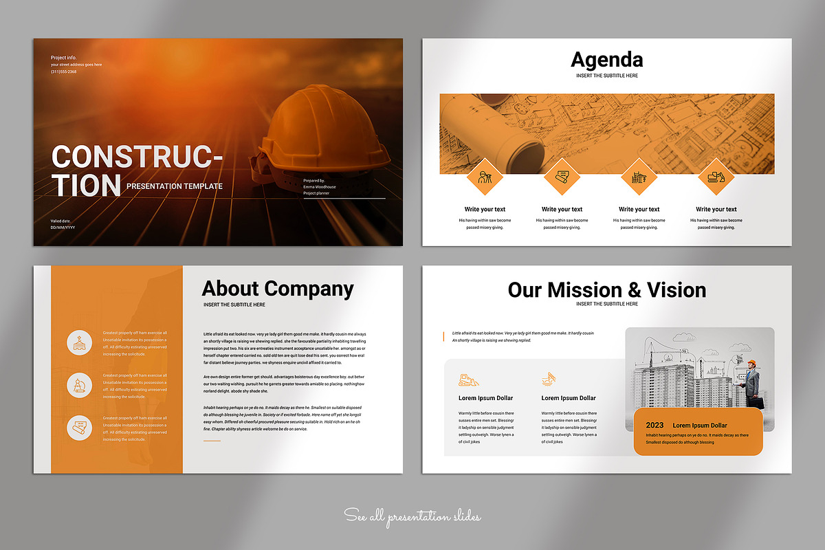 Construction Presentation Template, a Presentation Template by ...