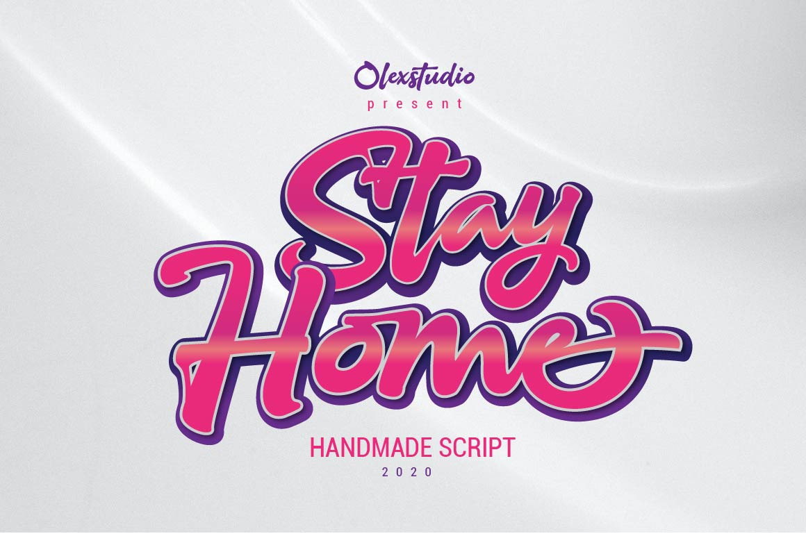 STAY HOME- Script, a Script Font by Olexstudio