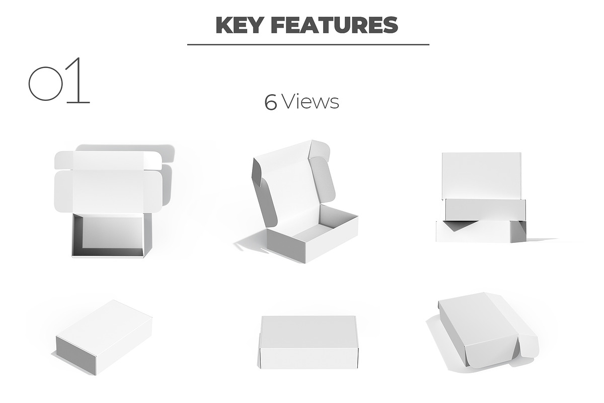 Rectangular Mailing Box Mockup