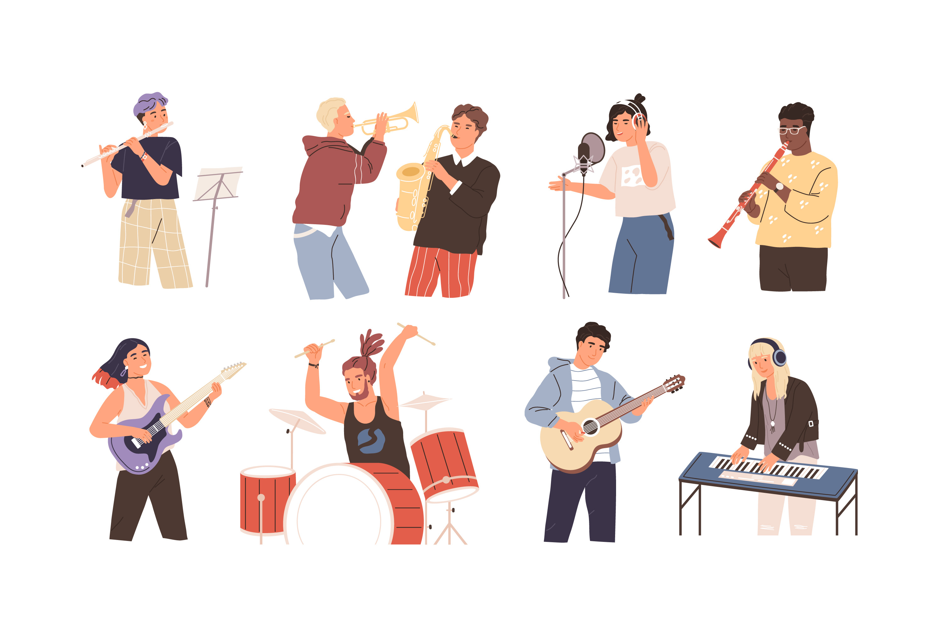 People playing musical instruments, an Education Illustration by Good ...