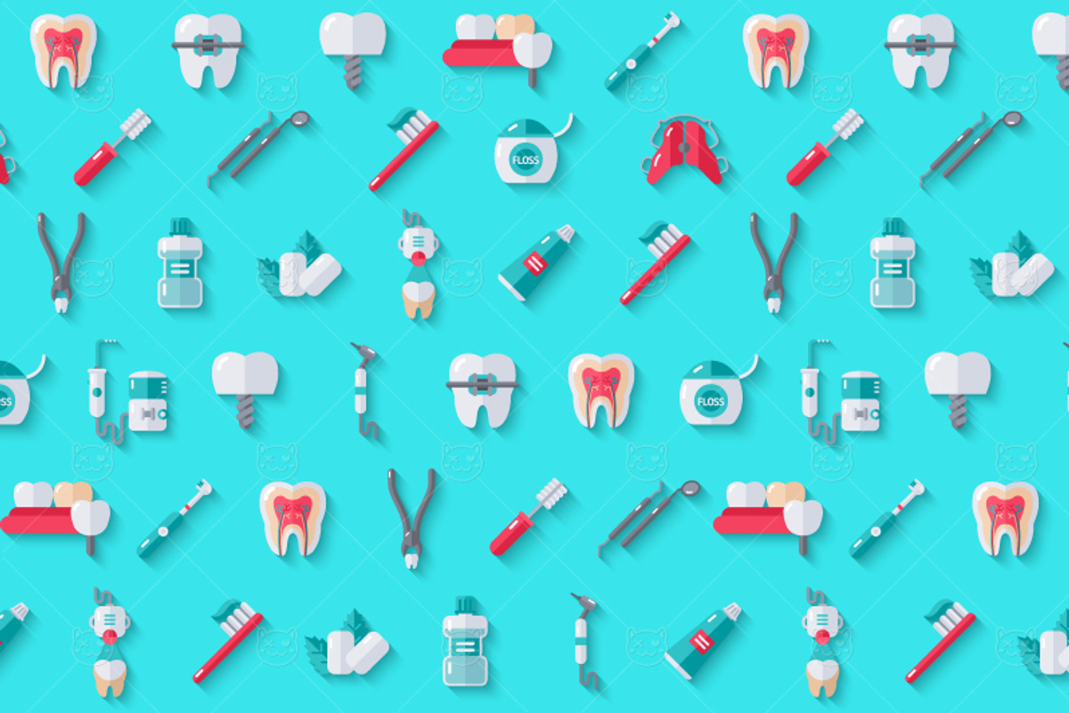 7 Dental Patterns, a Pattern Graphic by kotoffei