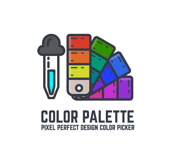 Color picker and palette, an Outline Icon by SkyVectors