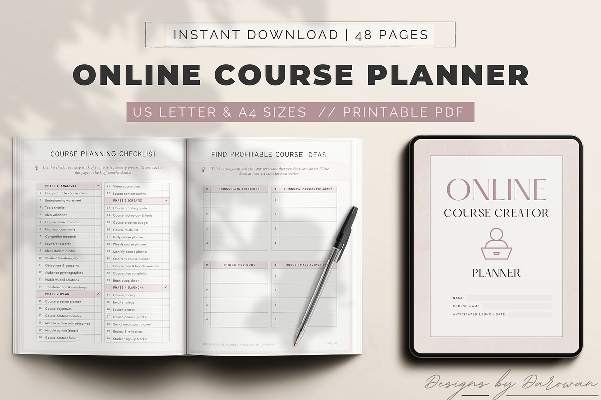 Online Course Planner | Printable, a Brochure Template by Designs by ...