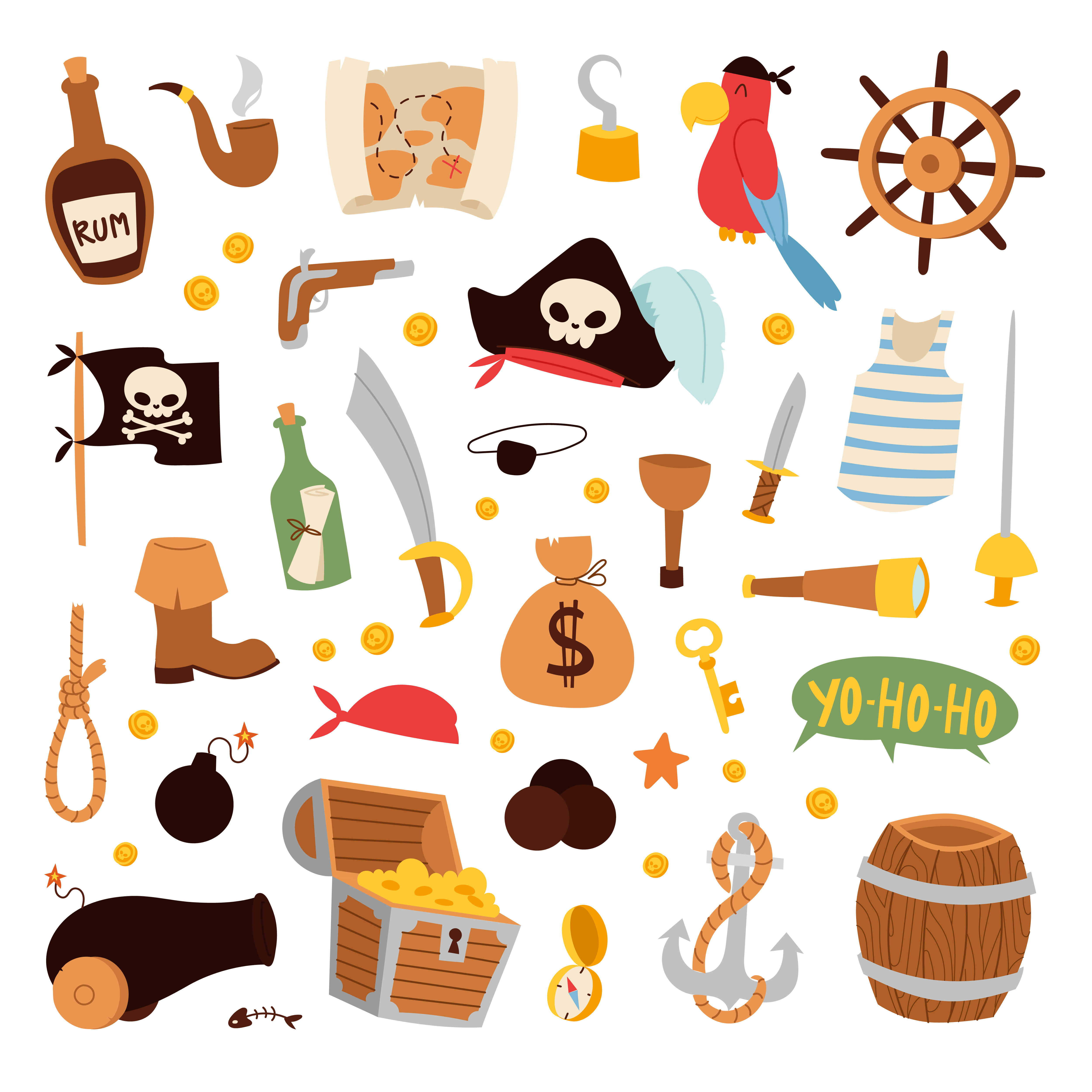 Pirate icons vector, an Illustration by Vectorstockersland