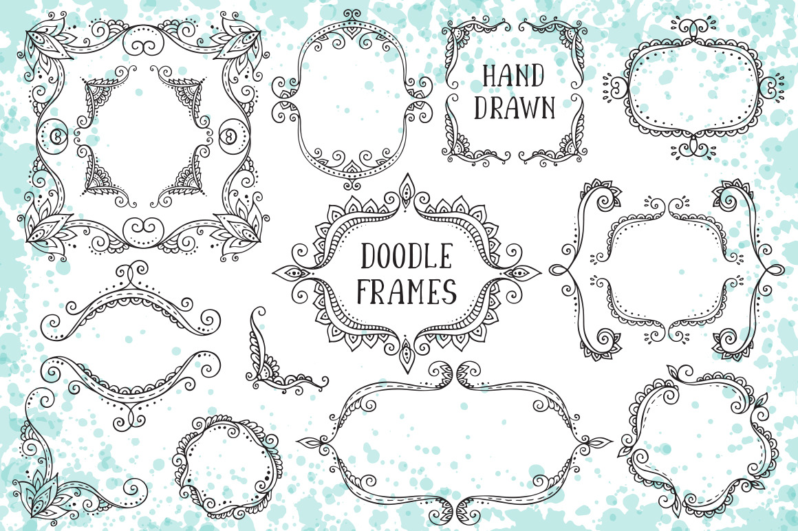Hand drawn doodle frames, a Graphic by Molly art