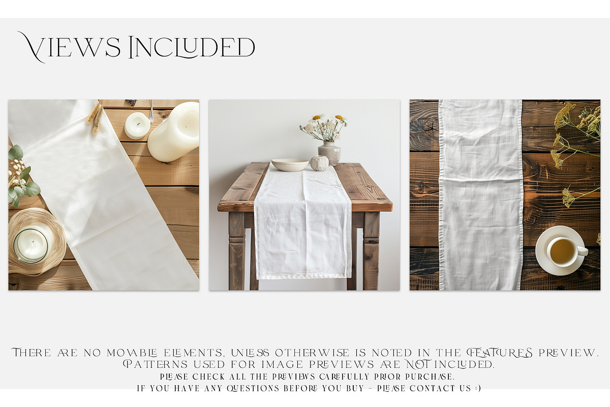 Table Runner with Smart Objects, a Household Mockup by mock-ups
