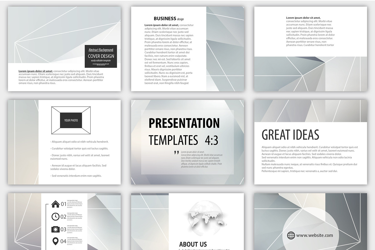 Set of 36 templates for presentation, a Presentation Template by VectorShop