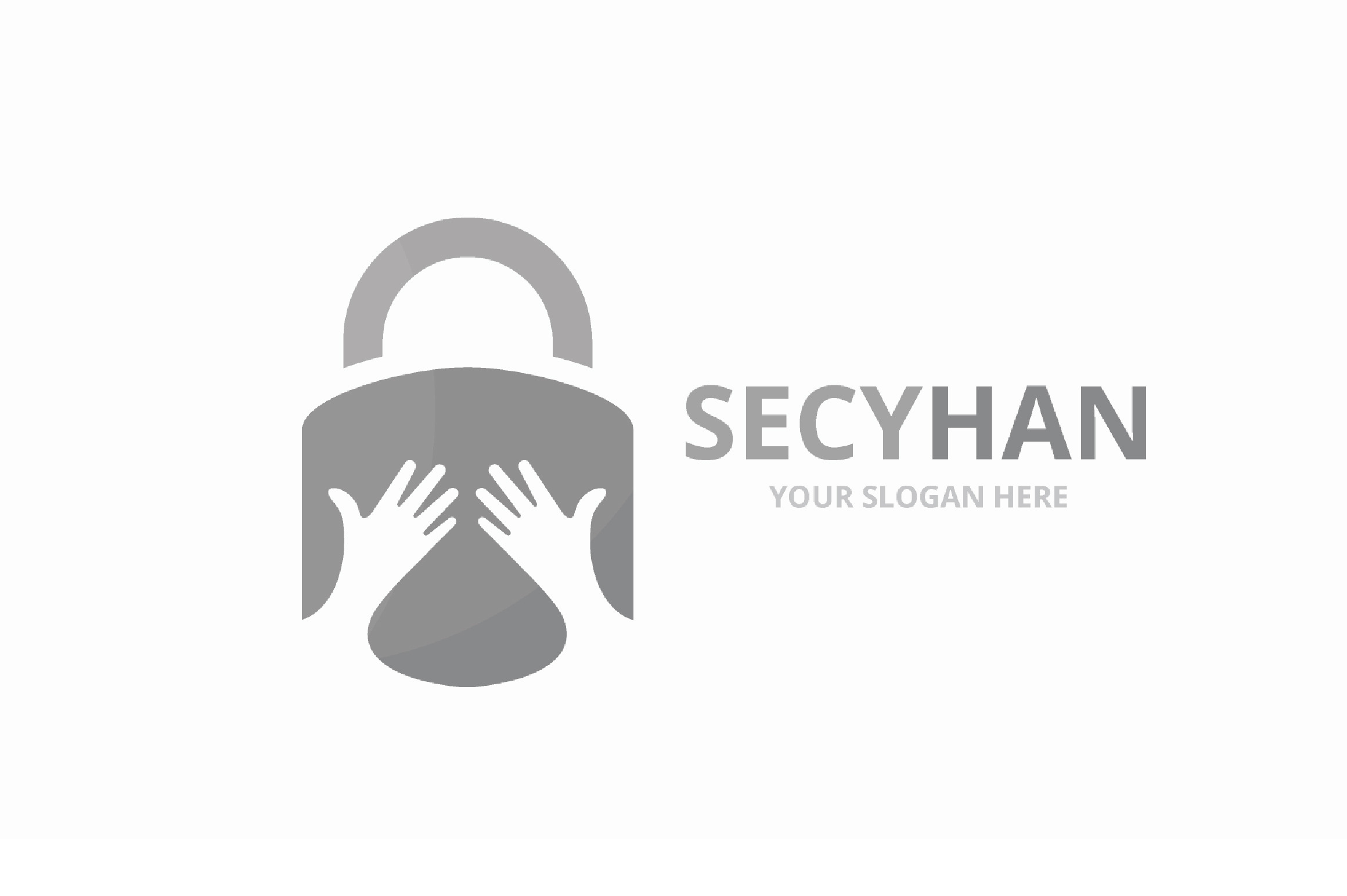 Vector lock and hands logo, a Branding & Logo Template by GraphiShop