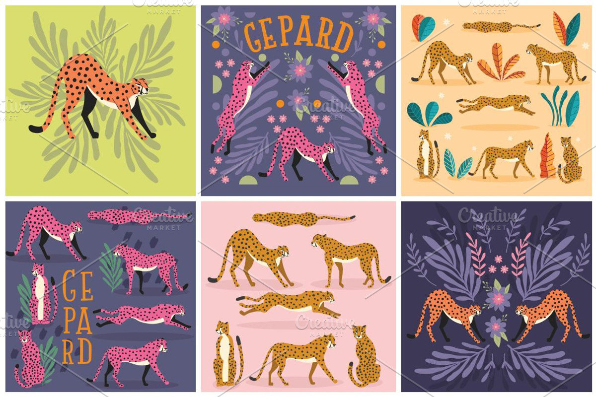 Cheetahs - illustrations & patterns, a Pattern Graphic by Blue Lela Design