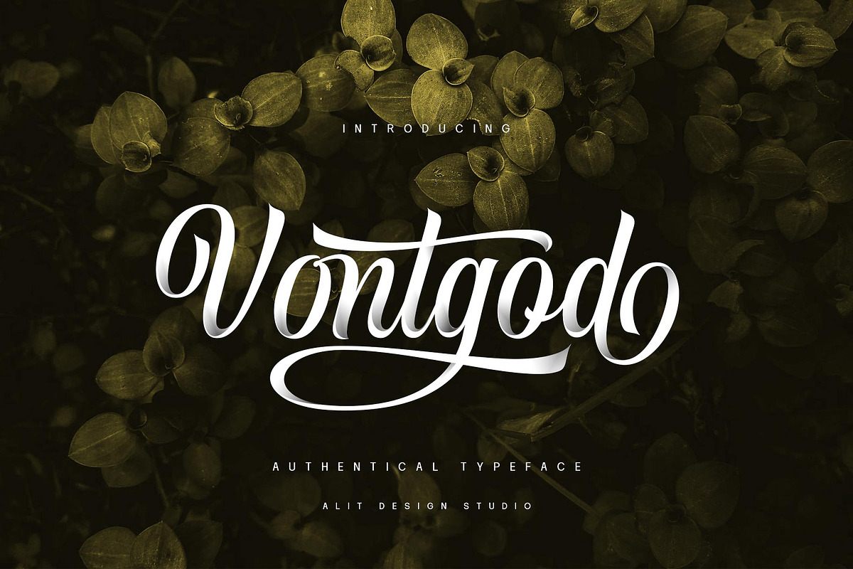Vontgod Typeface, a Script Font by alit design