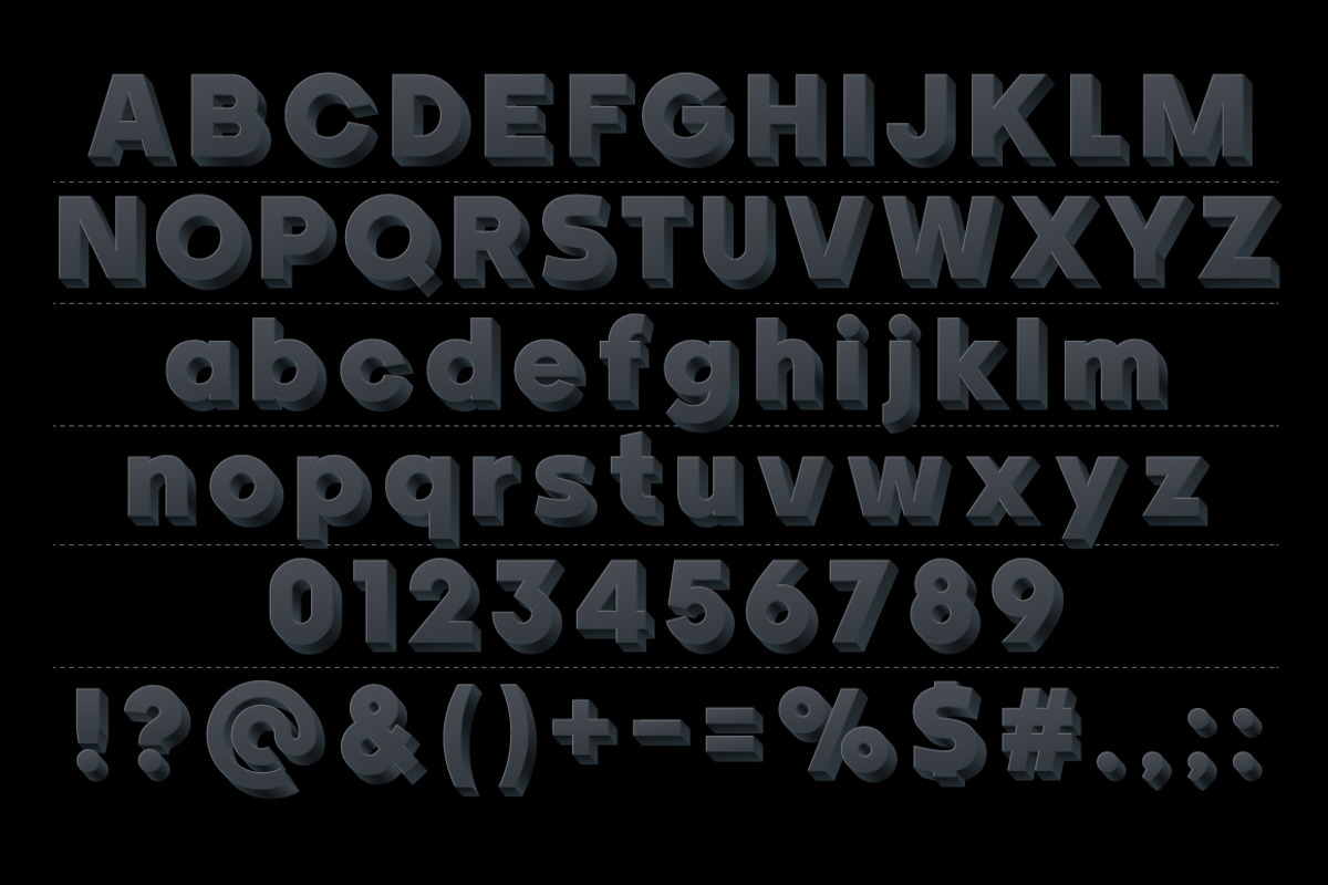 Vector alphabet of simple 3d letters, an Object Graphic by popskraft