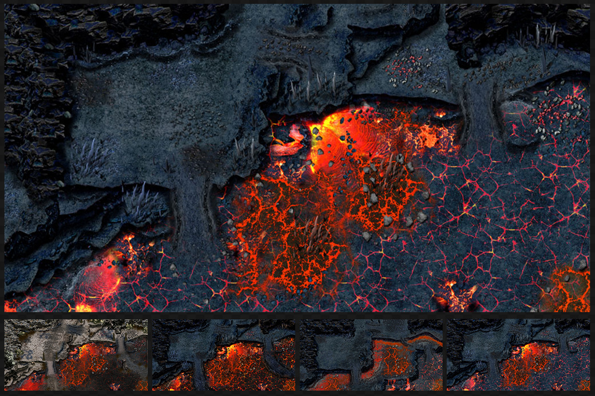 LAVA GAME BACKGROUND TILES AND DECAL, a Background Graphic by Beatheart ...