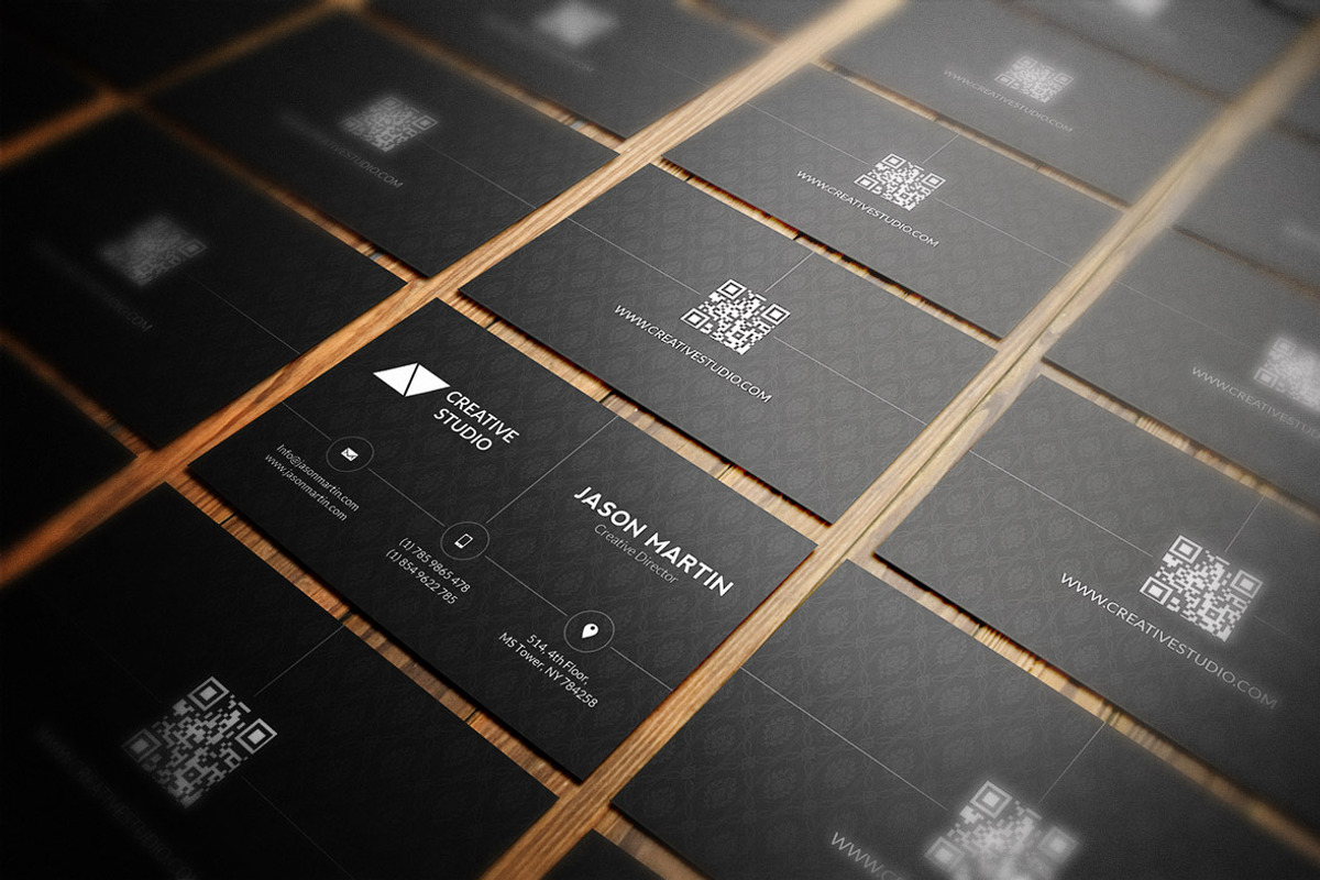 Corporate Dark Business Card, a Business Card Template by bouncy