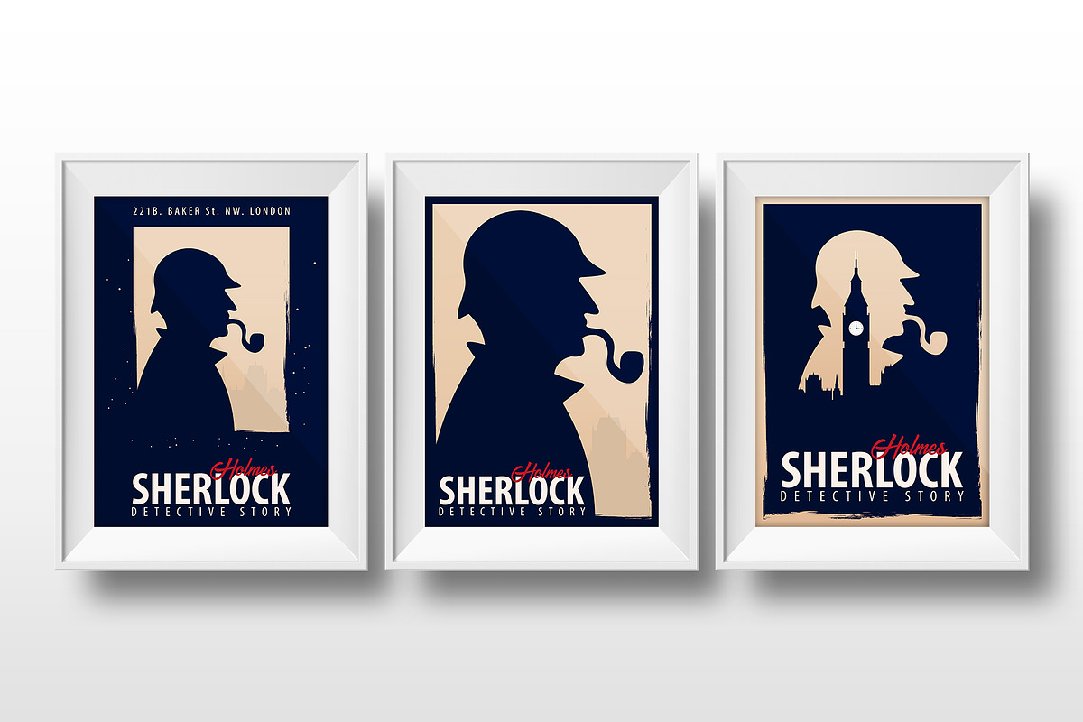 Sherlock Holmes. Set of Posters, a Flyer Template by Leo Edition