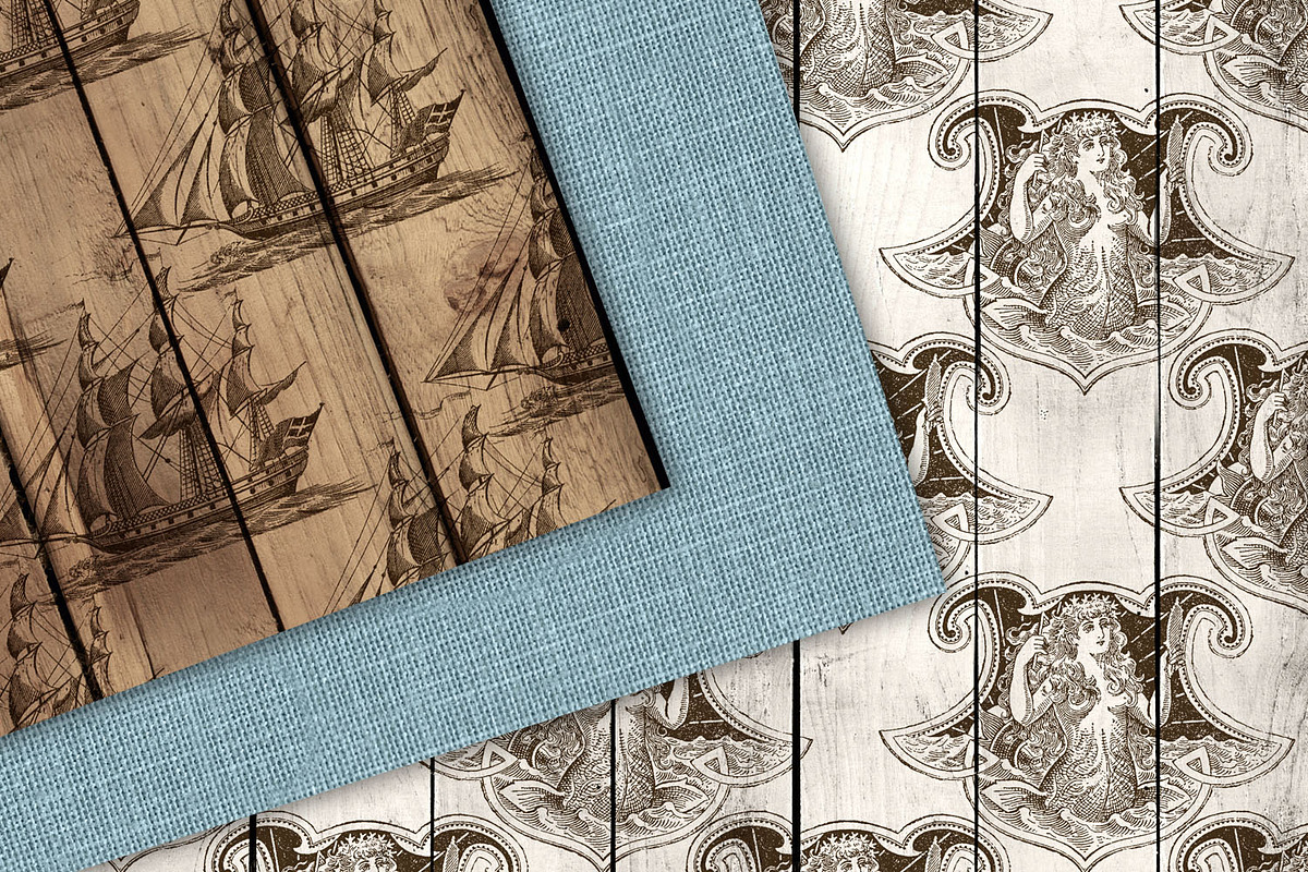 Sea Shanty Digital Paper, a Texture Graphic by Digital Curio