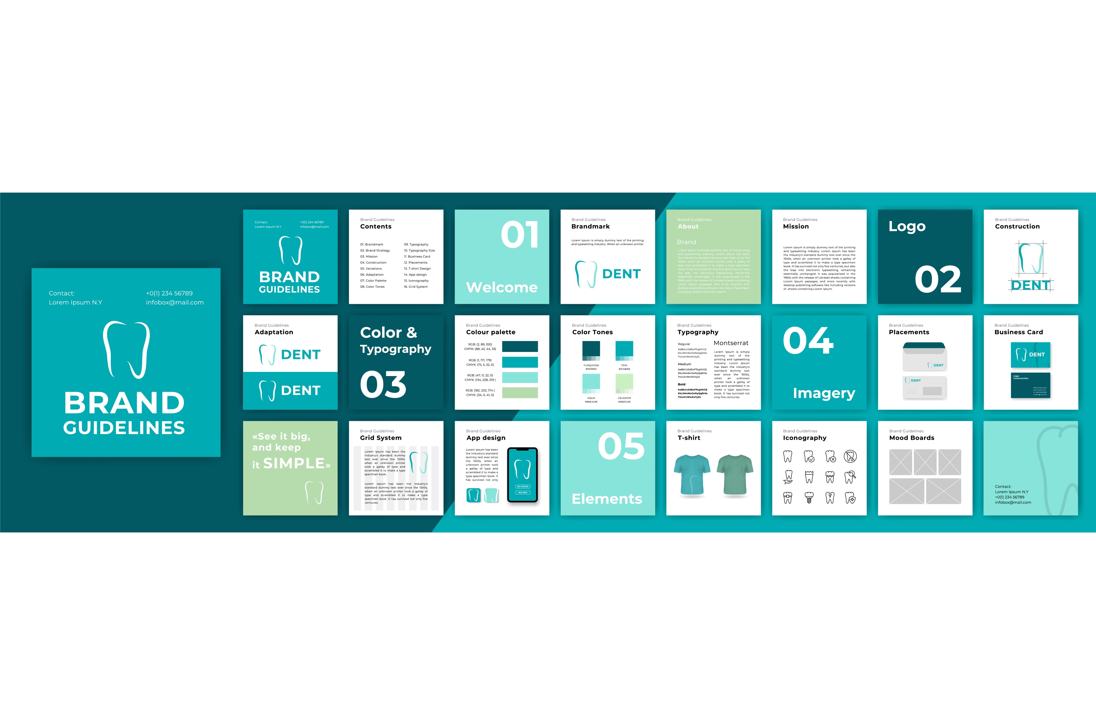 Turquoise Brand Guidelines template, a Texture Graphic by GraphiShop