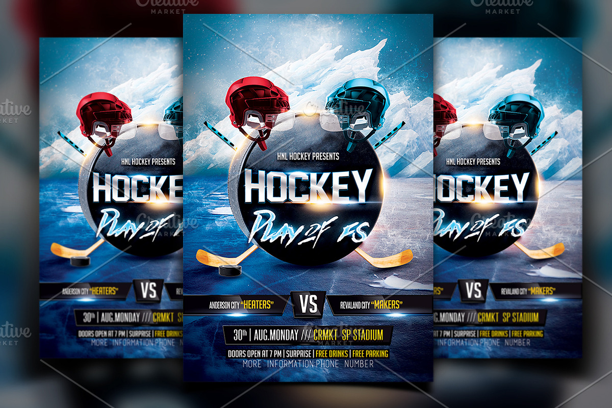 Hockey Flyer Template, a Flyer Template by Basez Flyers