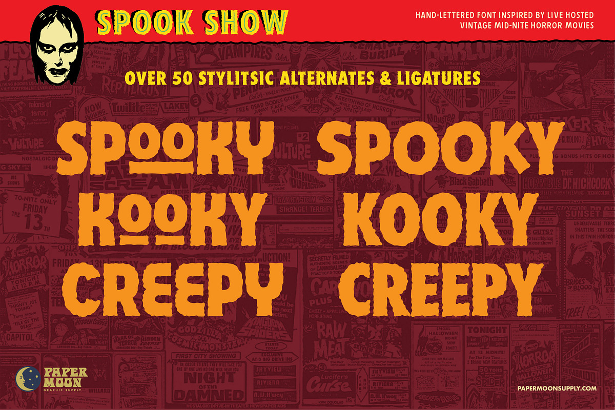 Spook Show Poster Font & Art Bundle, a Font by Paper Moon Graphic Supply